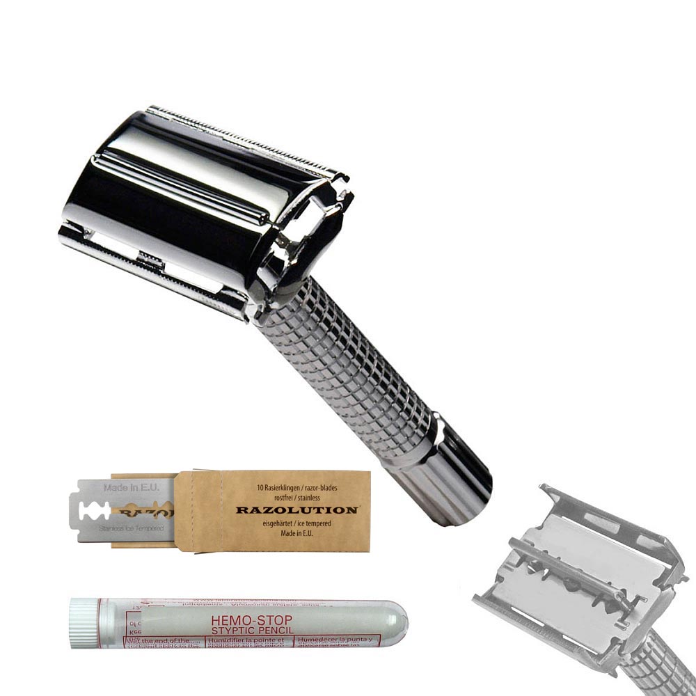Hochwertiges RAZOLUTION Rasier-Set, 3-teilig
